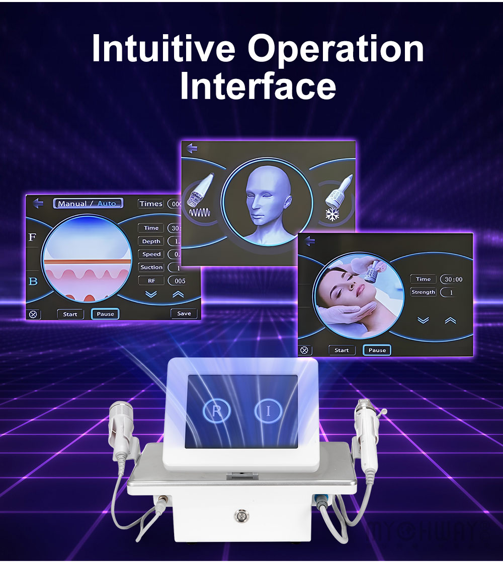 Gold Micro Crystal RF Machine Cold Hammer Pore Refining For Spa